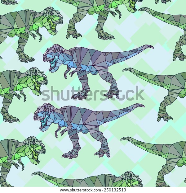 image vectorielle, illustration, dinosaure, abstrait, géométrique.art ...