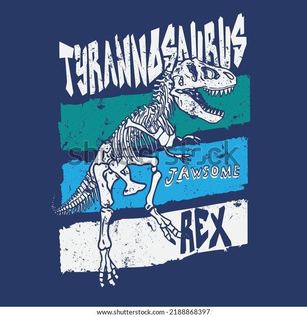 Vector Illustration Dinosaur Skeleton Typography Elements Stock Vector ...