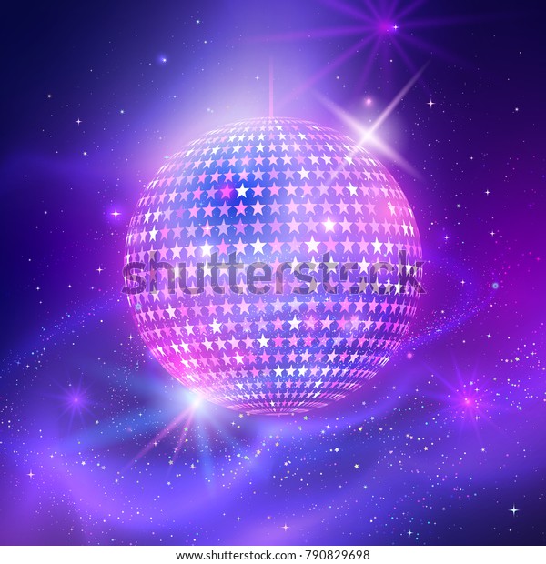 Vector Illustration Disco Ball Star Shapes Stock Vector (Royalty Free ...