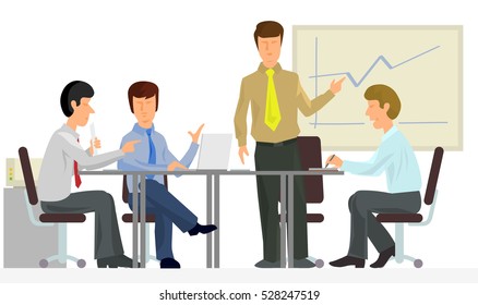 Vector Illustration Discussion Office Stock Vector (Royalty Free ...