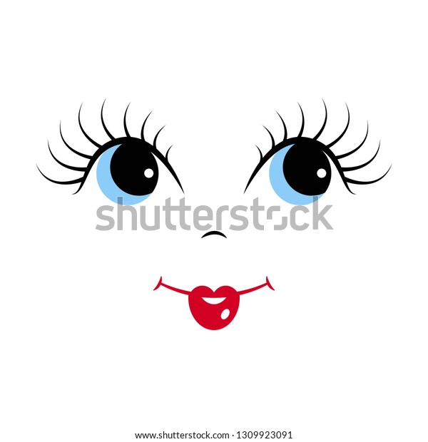 Vector Illustration Doll Cartoon Face On Stock Vector (Royalty Free ...