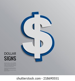 Vector Illustration Dollar Sign On Grey Stock Vector (Royalty Free ...