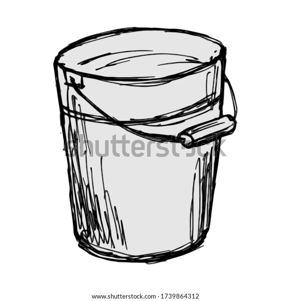 Vector Illustration Doodle Style Drawing Buckets Stock Vector (Royalty ...