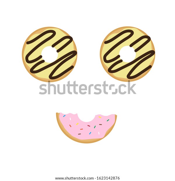 Vector Illustration Doughnut Smile Face Emotion Stock Vector (Royalty ...
