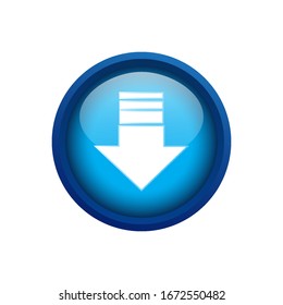 Vector Illustration Download Button Blue Color Stock Vector (Royalty ...