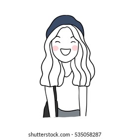 Vector Illustration Draw Character Design Happy Stock Vector (Royalty ...