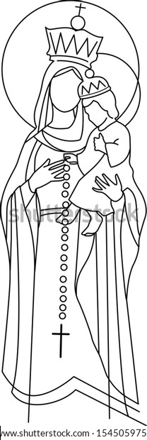 Vector Illustration Drawing Our Lady Rosary: vector de stock (libre de ...
