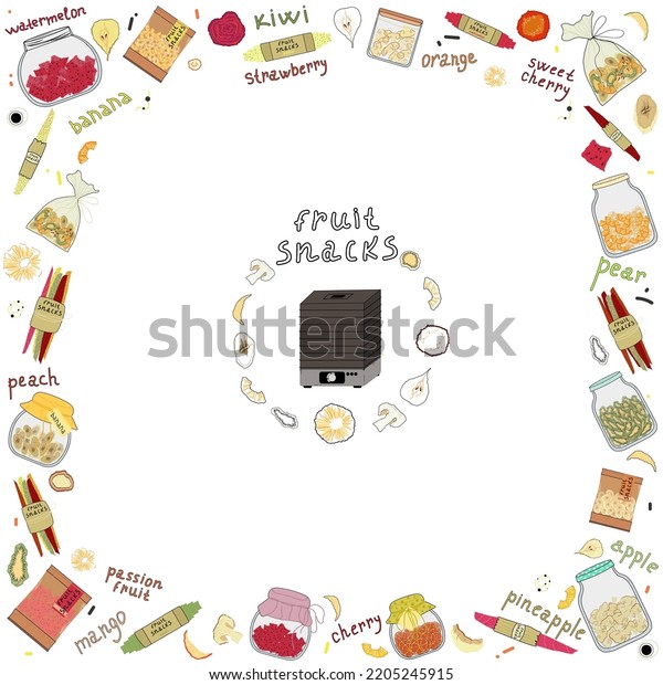 Vector Illustration Dried Fruits Vegetables Dried Stock Vector (Royalty ...
