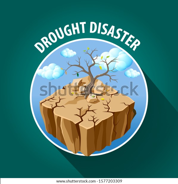 Vector Illustration Drought Disaster Icon Symbol Stock Vector (Royalty ...