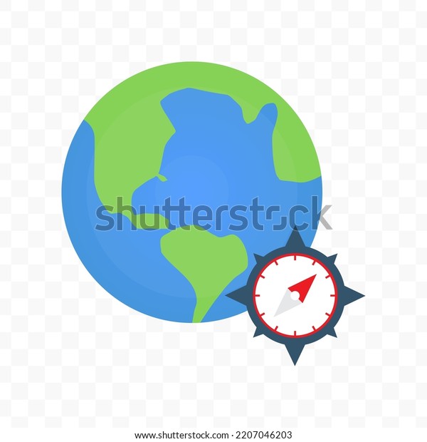 Vector Illustration Earth Compass Icon Sign Stock Vector (Royalty Free ...