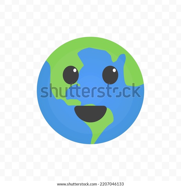 Vector Illustration Earth Emoticon Icon Sign Stock Vector (Royalty Free ...