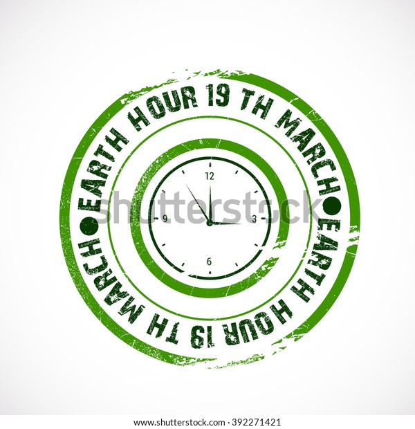 Vector Illustration Earth Hour Stamp Stock Vector (Royalty Free ...