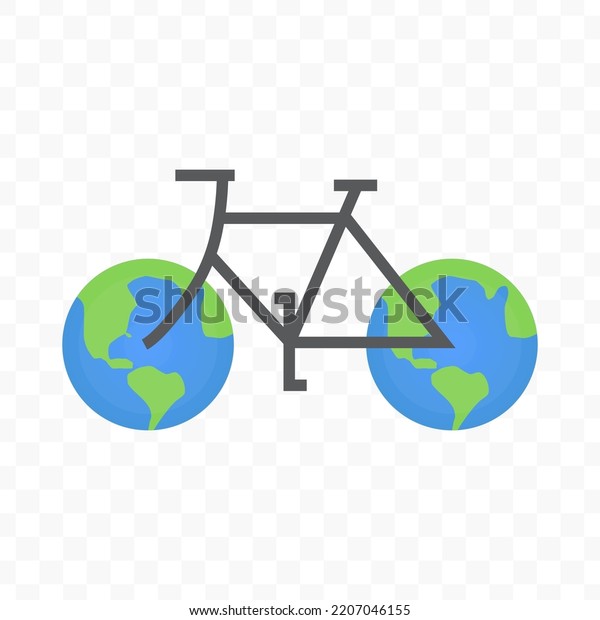 Vector Illustration Earth Wheel Bike Icon Stock Vector (Royalty Free ...