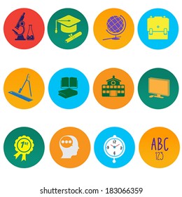 Vector Illustration Education Icon Sets Stock Vector (Royalty Free ...