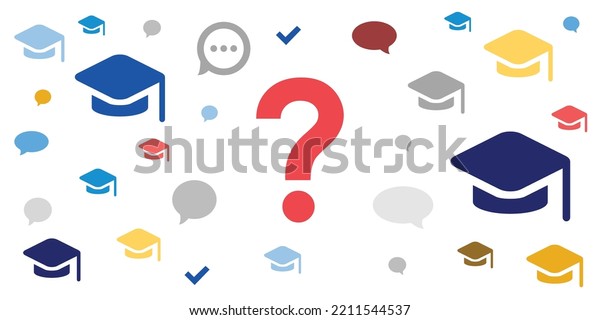 Vector Illustration Education Symbols Question Mark Stock Vector ...