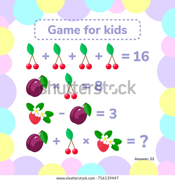 Vector Illustration Educational Mathematical Game Logic Stock Vector ...