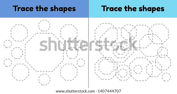 Vector Illustration Educational Tracing Worksheet Kids: เวกเตอร์สต็อก ...