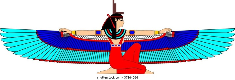 Vector Illustration Egypt Goddess Isida Izida Stock Vector (Royalty ...