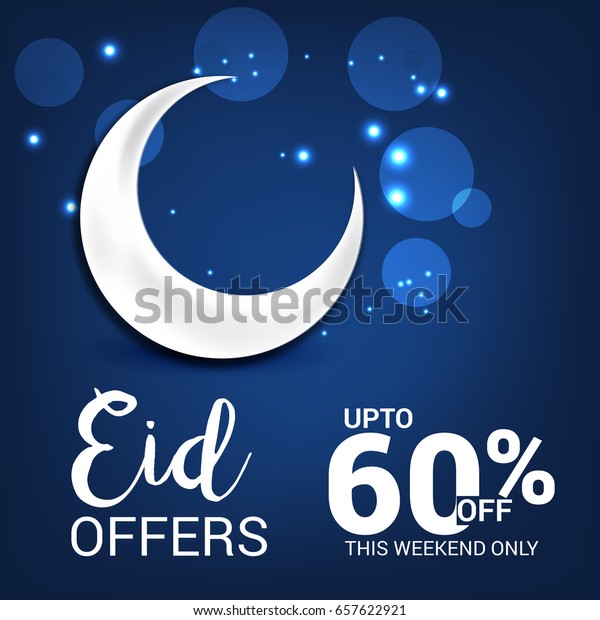 Vector Illustration Eid Offer Poster Banner Stock Vector (Royalty Free ...
