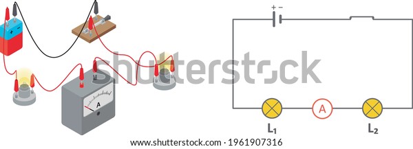 Vector Illustration Electric Circuit Diagram Isolated Stock Vector ...