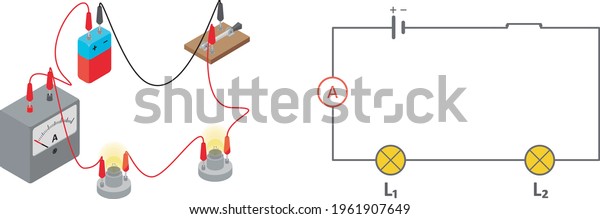 Vector Illustration Electric Circuit Diagram Isolated Stock Vector ...