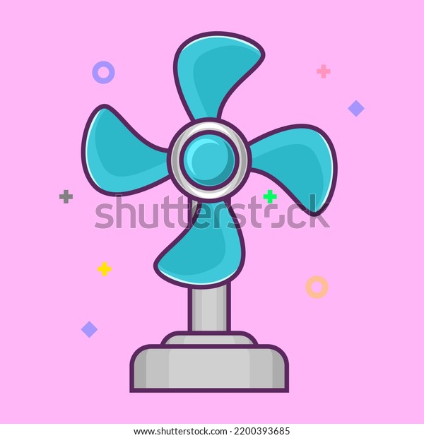 Vector Illustration Electric Fan Cartoon Style Stock Vector (Royalty ...