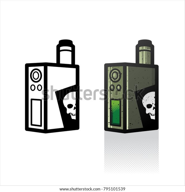 Vector Illustration Electric Vaping Line Art Stock Vector (Royalty Free ...