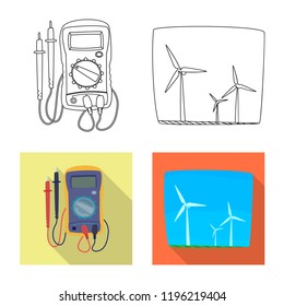 Vector Illustration Electricity Electric Logo Set Stock Vector (Royalty ...