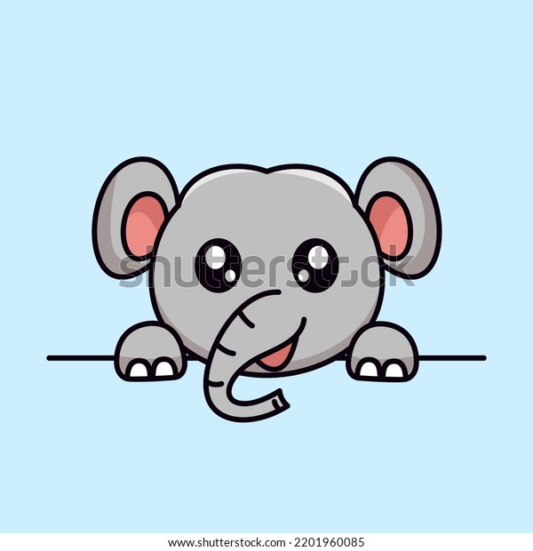 Vector Illustration Elephant Chibi Animal Stock Vector (Royalty Free ...