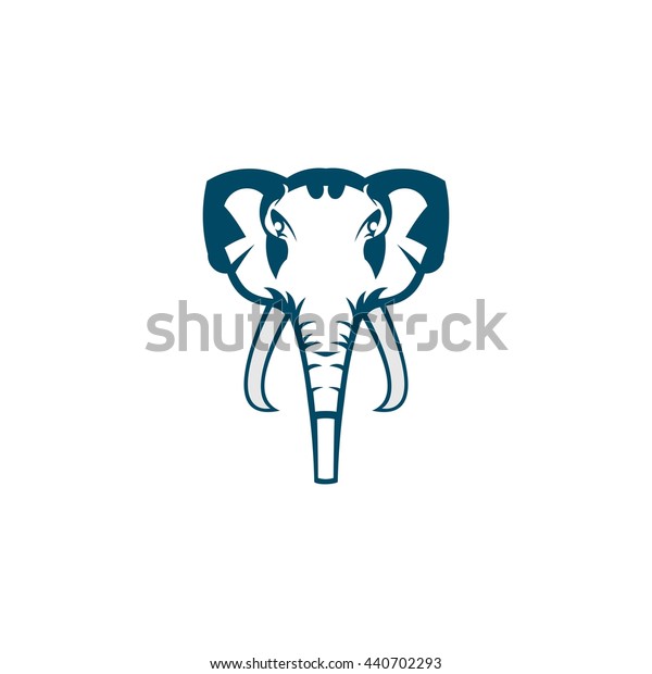 Vector Illustration Elephant Head Logo Design Stock Vector (Royalty ...