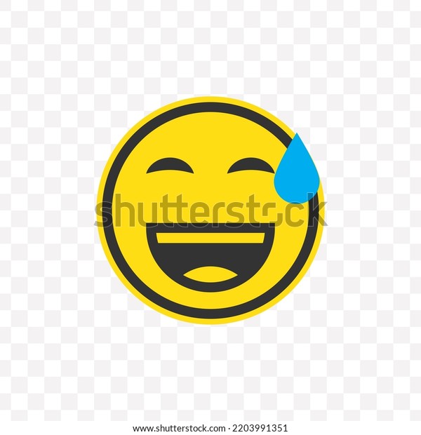 Vector Illustration Embarrassed Laugh Emoticons Colored Stock Vector ...