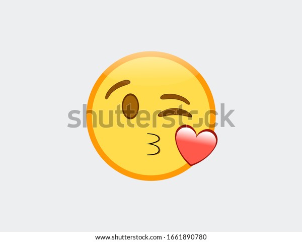 Vector Illustration Emoji Face Blowing Kiss: Vector có sẵn (miễn phí ...