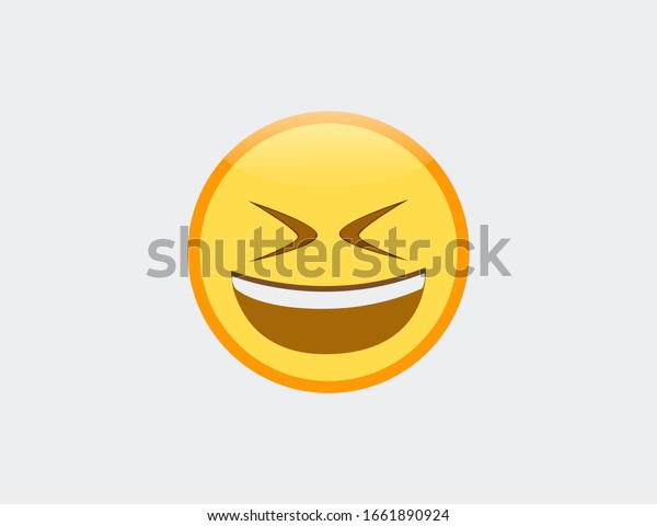 Vector Illustration Emoji Grinning Squinting Face Stock Vector (Royalty ...