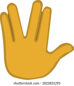 Vector Illustration Emoticon Hand Vulcan Salute Stock Vector (Royalty ...