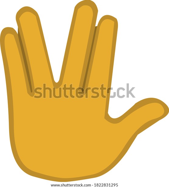 Vector Illustration Emoticon Hand Vulcan Salute Stock Vector (Royalty ...