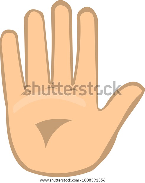 Vector Illustration Emoticon Palm Hand Stock Vector (Royalty Free ...