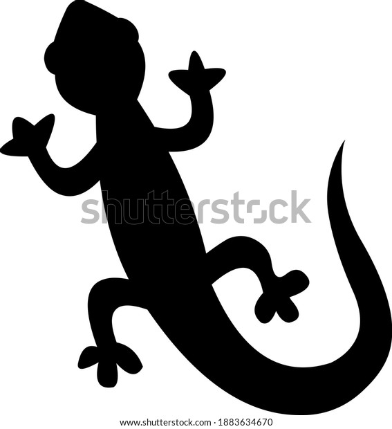 Vector Illustration Emoticon Silhouette Lizard Stock Vector (Royalty ...