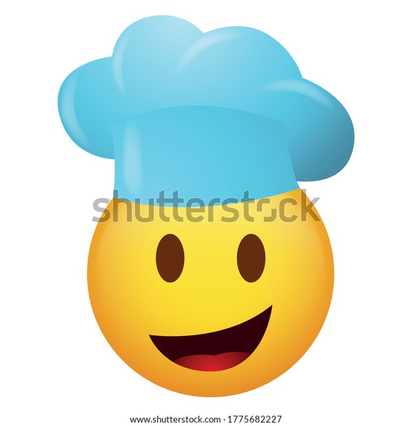 Vector Illustration Emoticon Wearing Chef Hat Stock Vector (Royalty ...