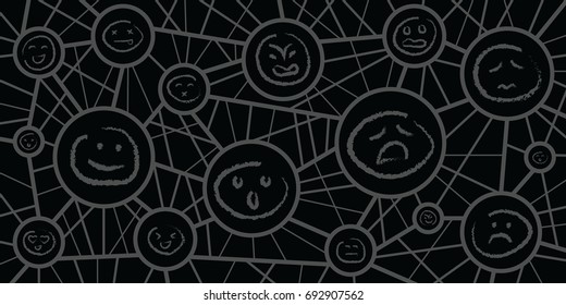 Vector Illustration Emotional Patterns Connections Psychological Stock ...