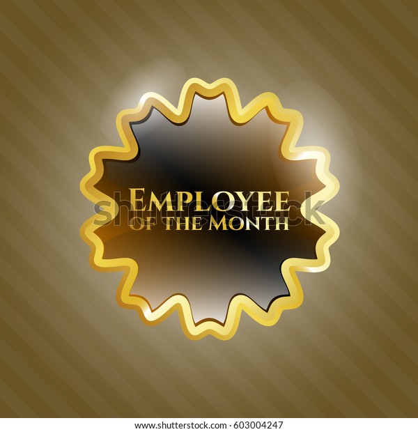 Vector Illustration Employee Month Gold Shiny Stock Vector (Royalty ...