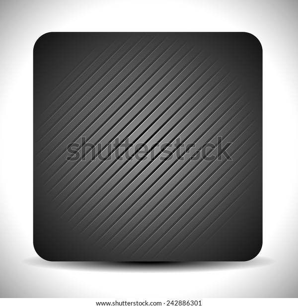 Vector Illustration Empty Squarish Plate Button Stock Vector (Royalty ...