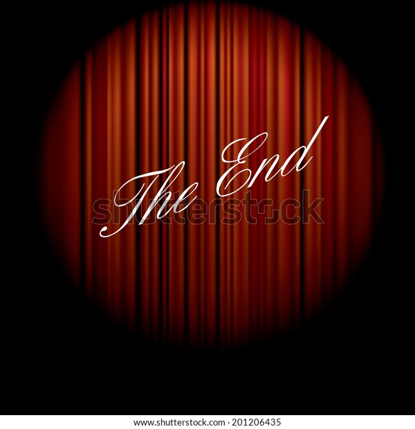 Vector Illustration End Movie On Red Stock Vector (Royalty Free) 201206435