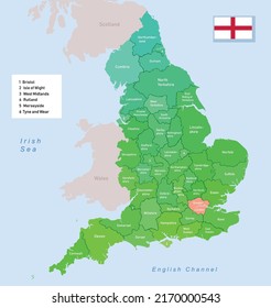 Vector Illustration England Regions Map Stock Vector (Royalty Free ...