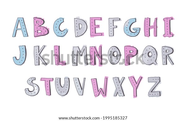 Vector Illustration English Alphabet Doodle Hand Stock Vector (Royalty ...