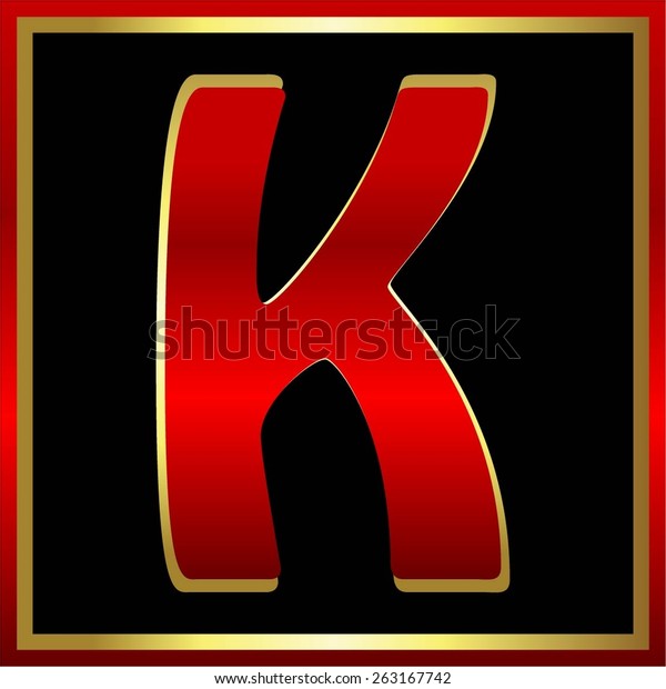 Vector Illustration English Letter K Red Stock Vector (Royalty Free ...