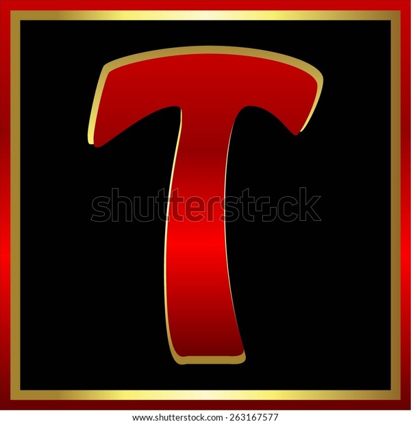 Vector Illustration English Letter T Red Stock Vector (Royalty Free ...