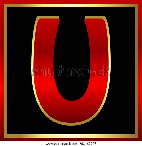 Vector Illustration English Letter U Red Stock Vector (Royalty Free ...