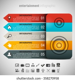 Vector Illustration Entertainment Infographic Made Speaker Stock Vector ...