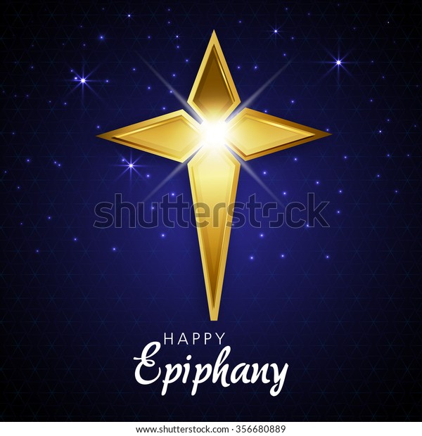 Vector Illustration Epiphany Greetings Shiny Background Stock Vector ...