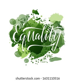 Vector Illustration Equality Brush Type Lettering Stock Vector (Royalty ...